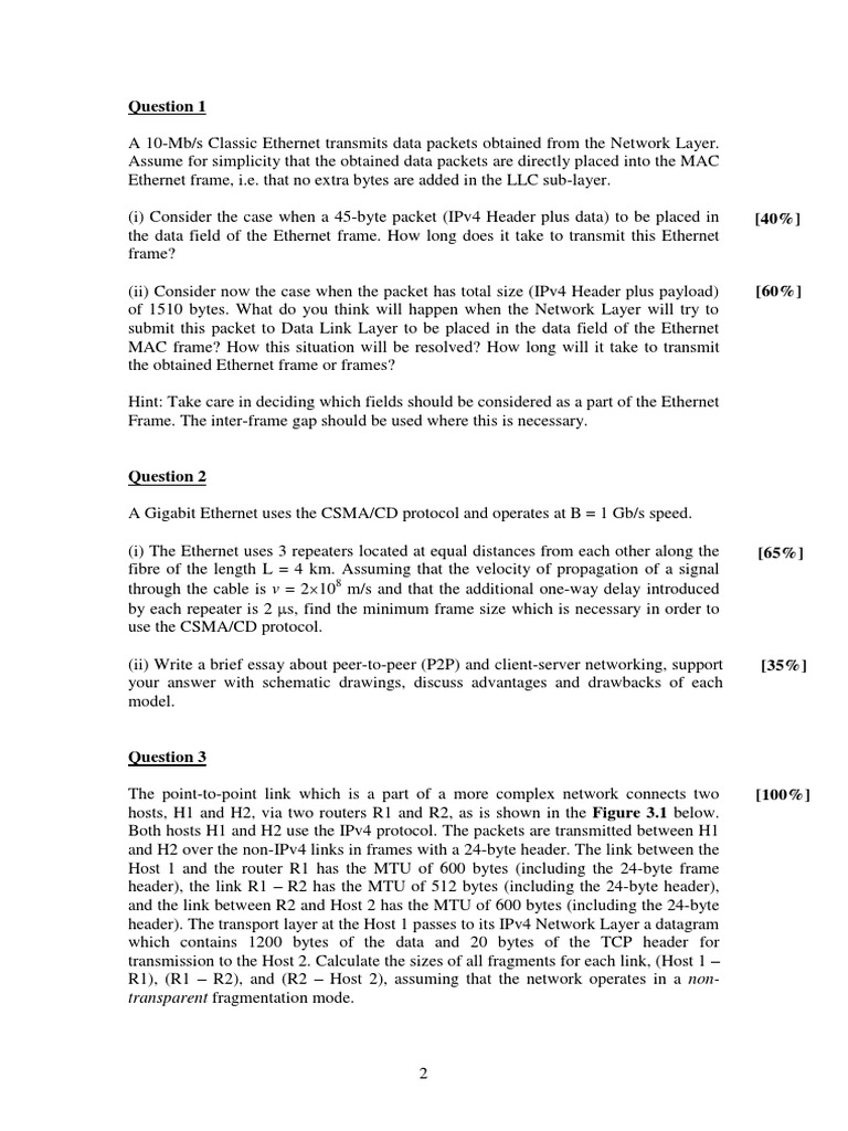 Ethernet Frame Transmission Analysis | PDF | I Pv6 | Network Congestion