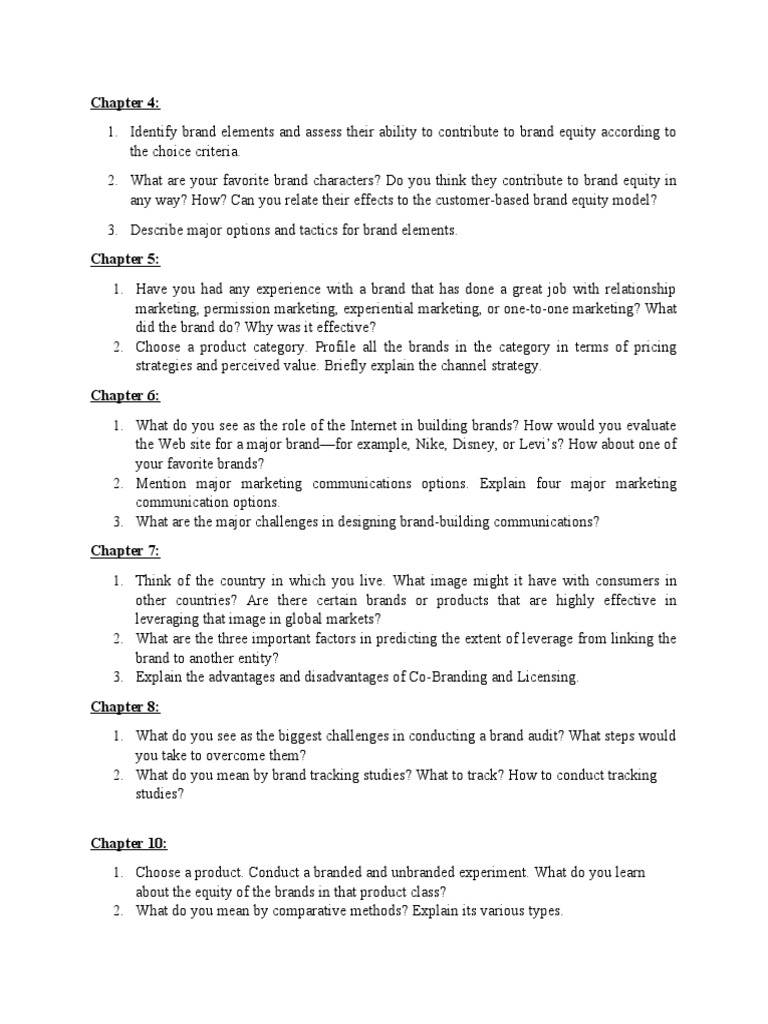 Brand Management Question Review | PDF | Brand | Marketing