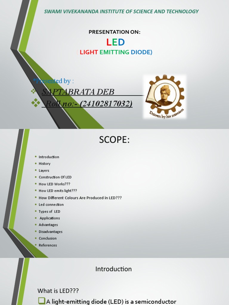 Led PPT Sapta Brata Deb 1 | PDF | Light Emitting Diode | Oled