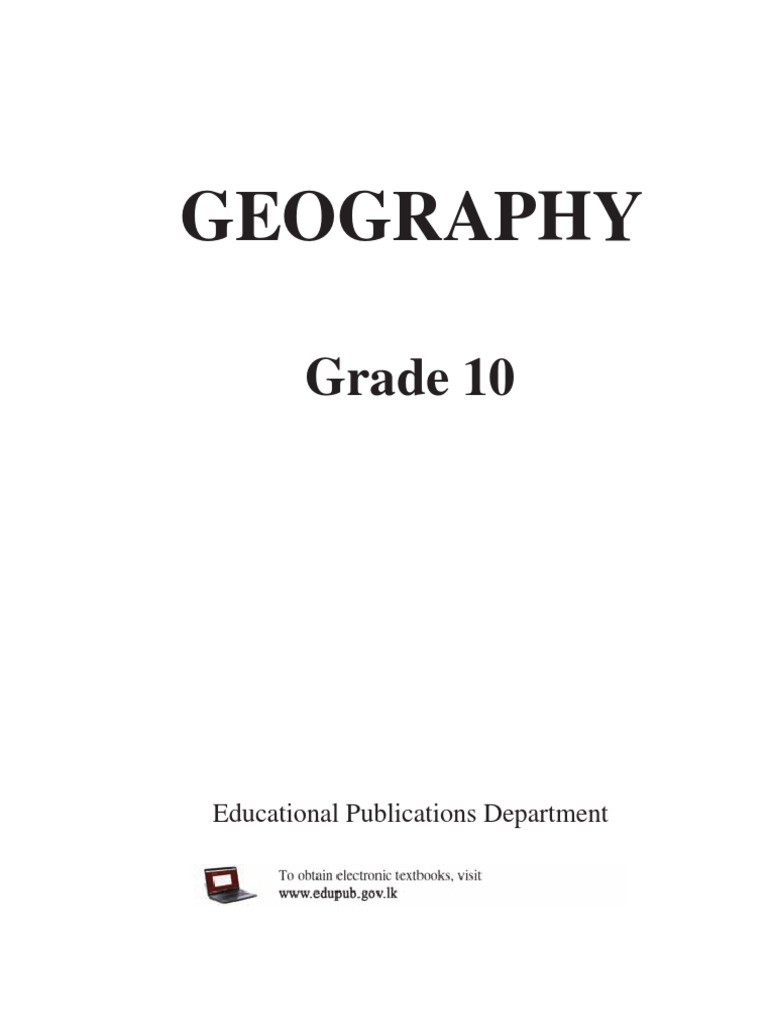 Grade 10 Geography Textbook English Medium - New Syllabus | PDF ...