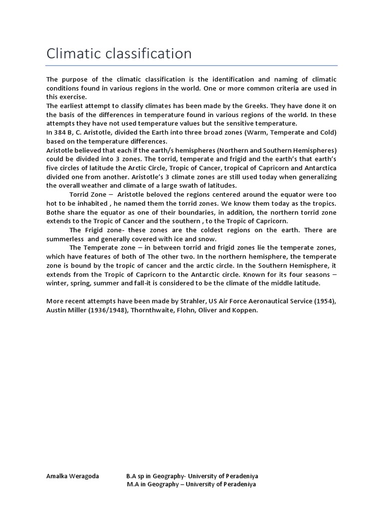 Document Climate Classification | PDF | Climate | Tropics