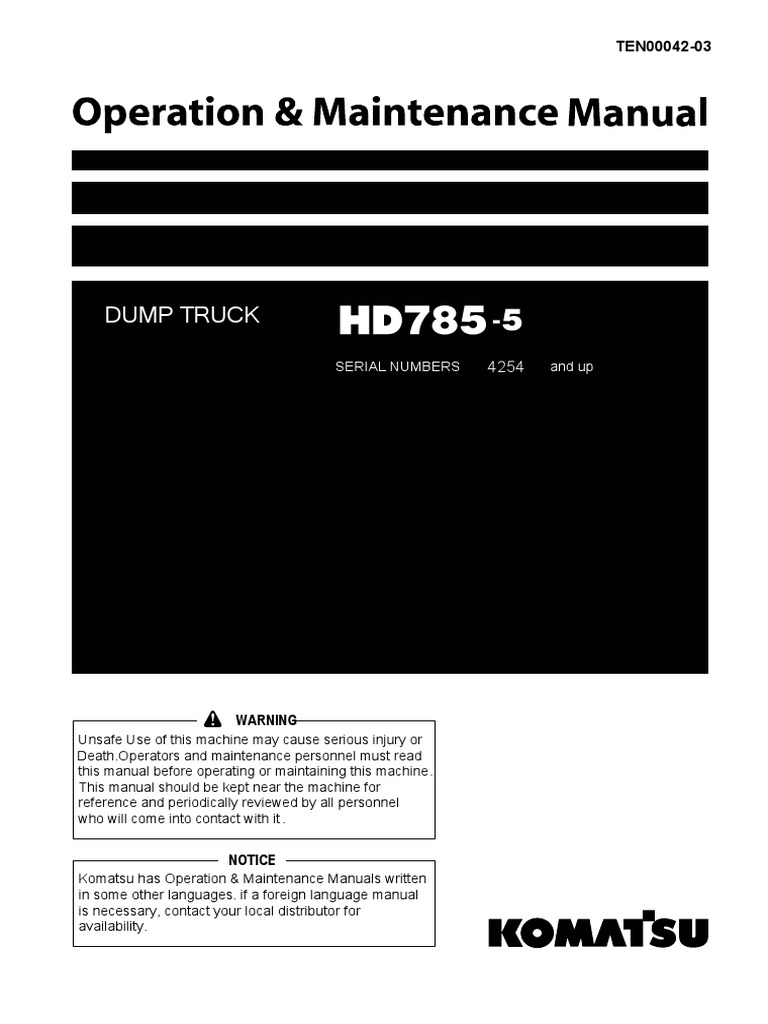HD785.985-5 Operation Manual | PDF | Safety | Pipe (Fluid Conveyance)
