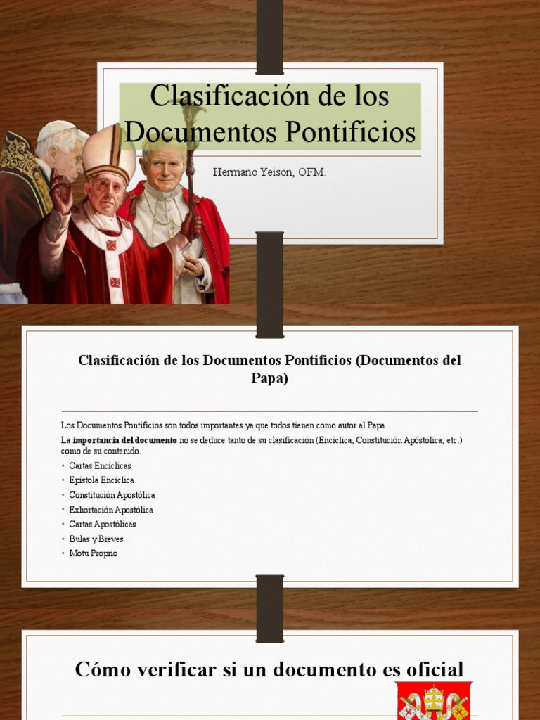 Clasificación de Los Documentos Pontificios | PDF | Sello (emblema) | Iglesia Católica