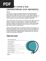 Tipos de Coma y Sus Características | PDF | Oración (Lingüística ...