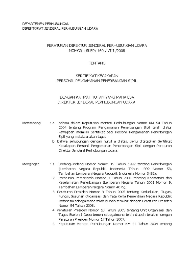 Sertifikat Kecakapan Personil Avsec | PDF | Teknologi & Rekayasa