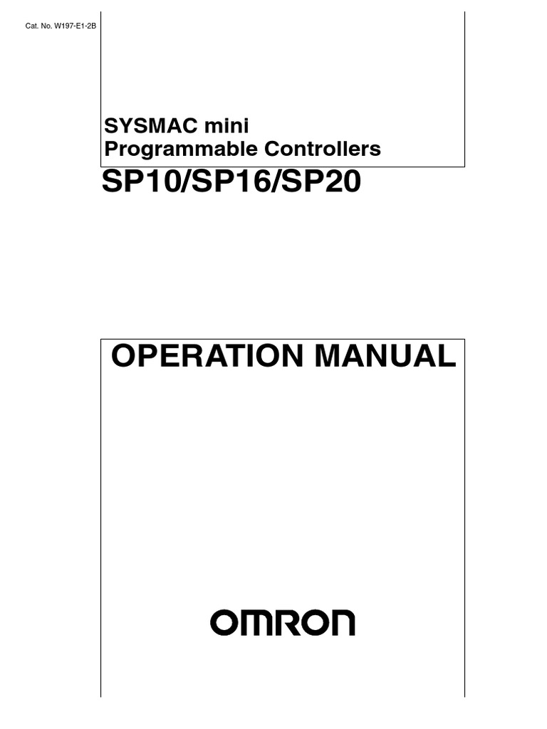 SP10/SP16/SP20: SYSMAC Mini Programmable Controllers | PDF | Input/Output | Personal Computers