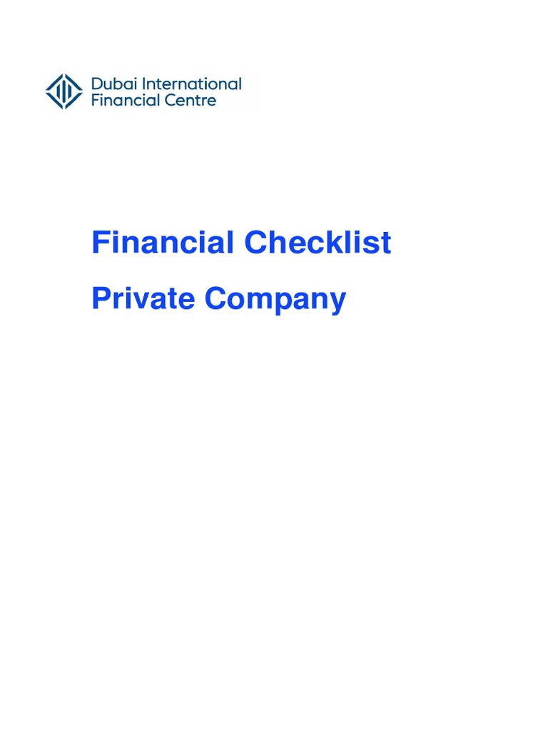 Financial Checklist: Private Company | PDF | Lease | Privately Held Company
