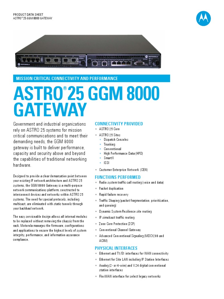 ggm8000 Gateway Data Sheet | PDF | Computer Network | Encryption