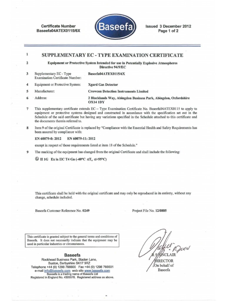 04 Atex 0115X | PDF