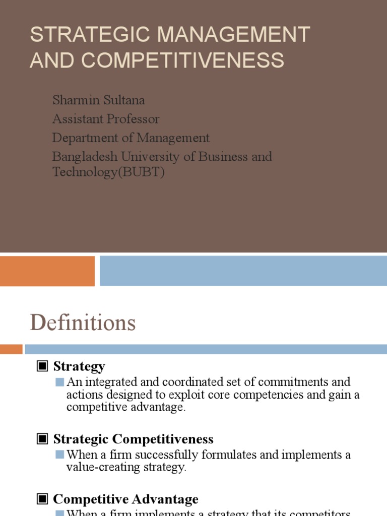 Chapter 1-Strategic Management and Competitiveness | PDF | Strategic ...