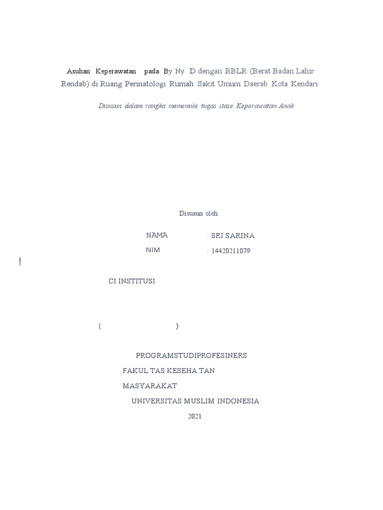 ASKEP PERINATOLOGI BBLR | PDF