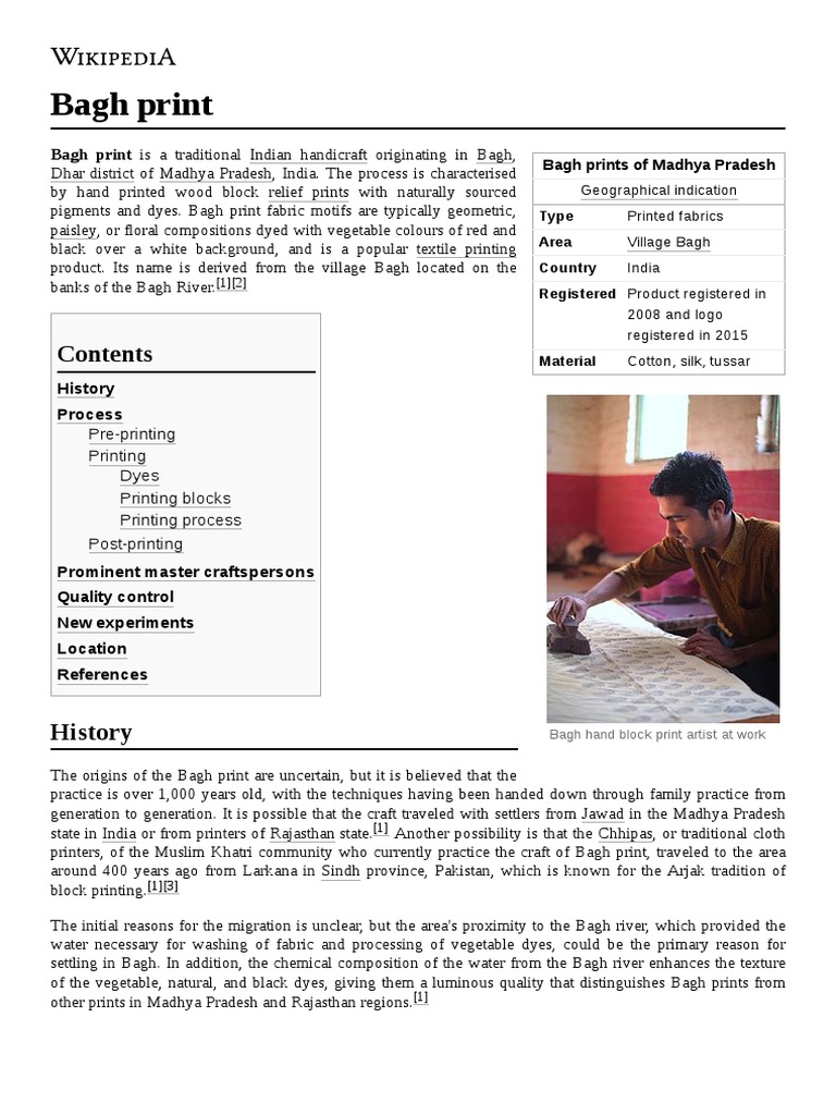 Bagh Print: Bagh Print Is A Traditional Indian Handicraft Originating ...