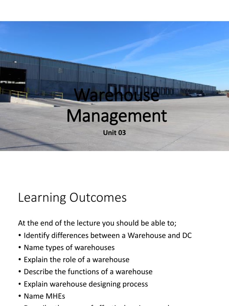 Warehouse Management | Download Free PDF | Warehouse | Pallet