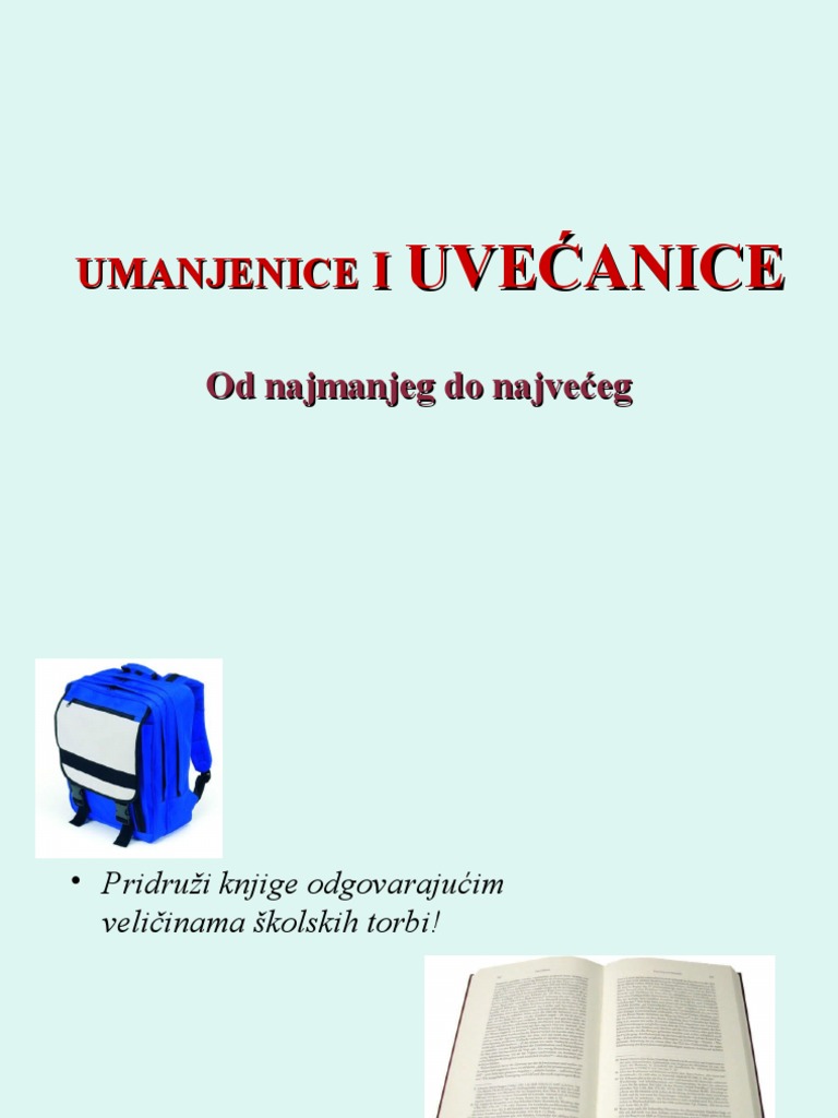 Umanjenice I Uvećanice | PDF