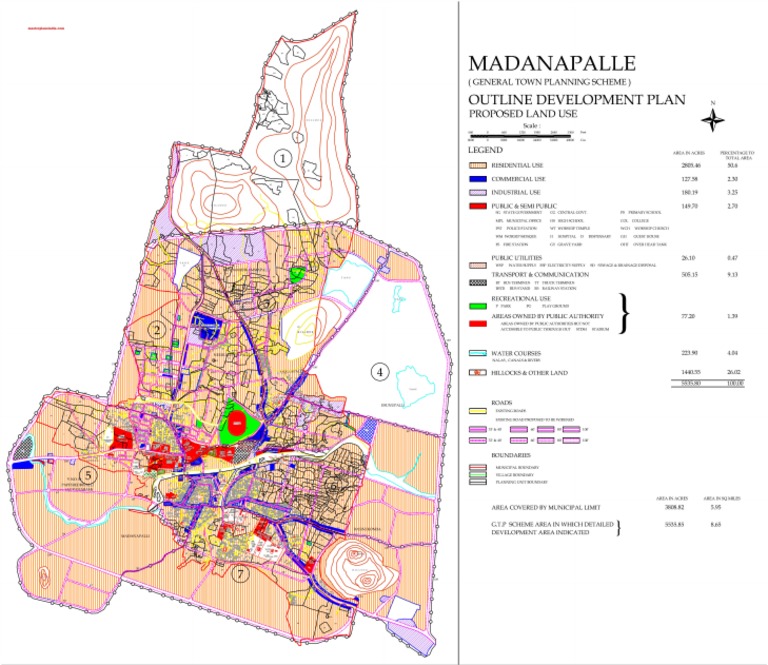 Madanapalle Master Development Plan Map | PDF