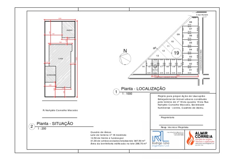 Usucapião Planta de Localização - Folha - A3 - Não Nomeada | PDF