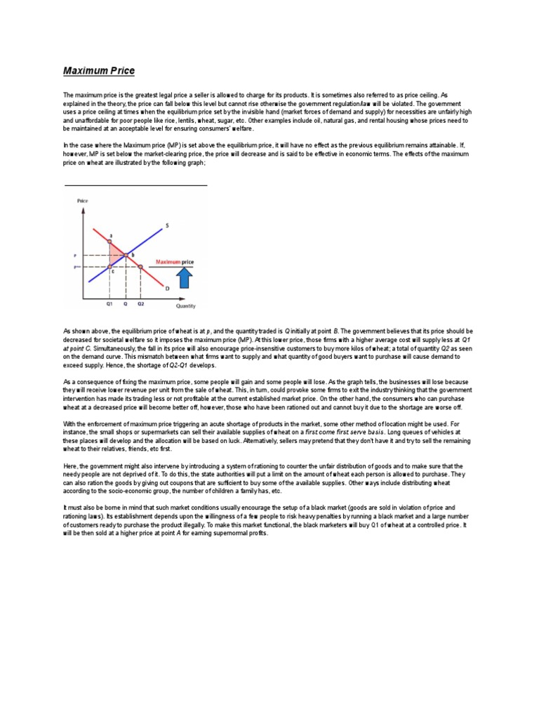 Maximum Price (AS Economics) | PDF | Prices | Economic Equilibrium