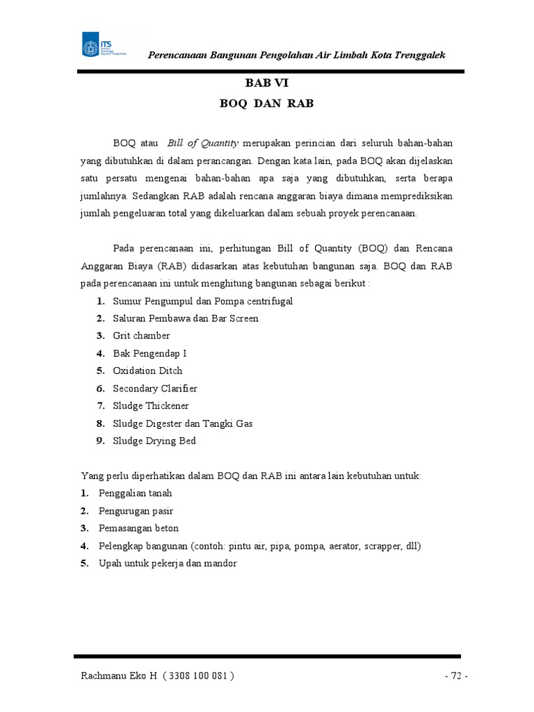 BAB VI - Cuy (BOQ RAB) | PDF | Griya & Taman