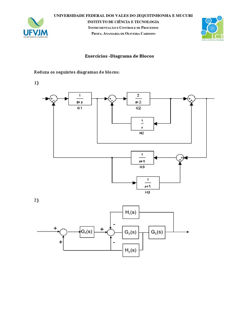 Lista de Exercícios-Diagrama de Blocos | PDF