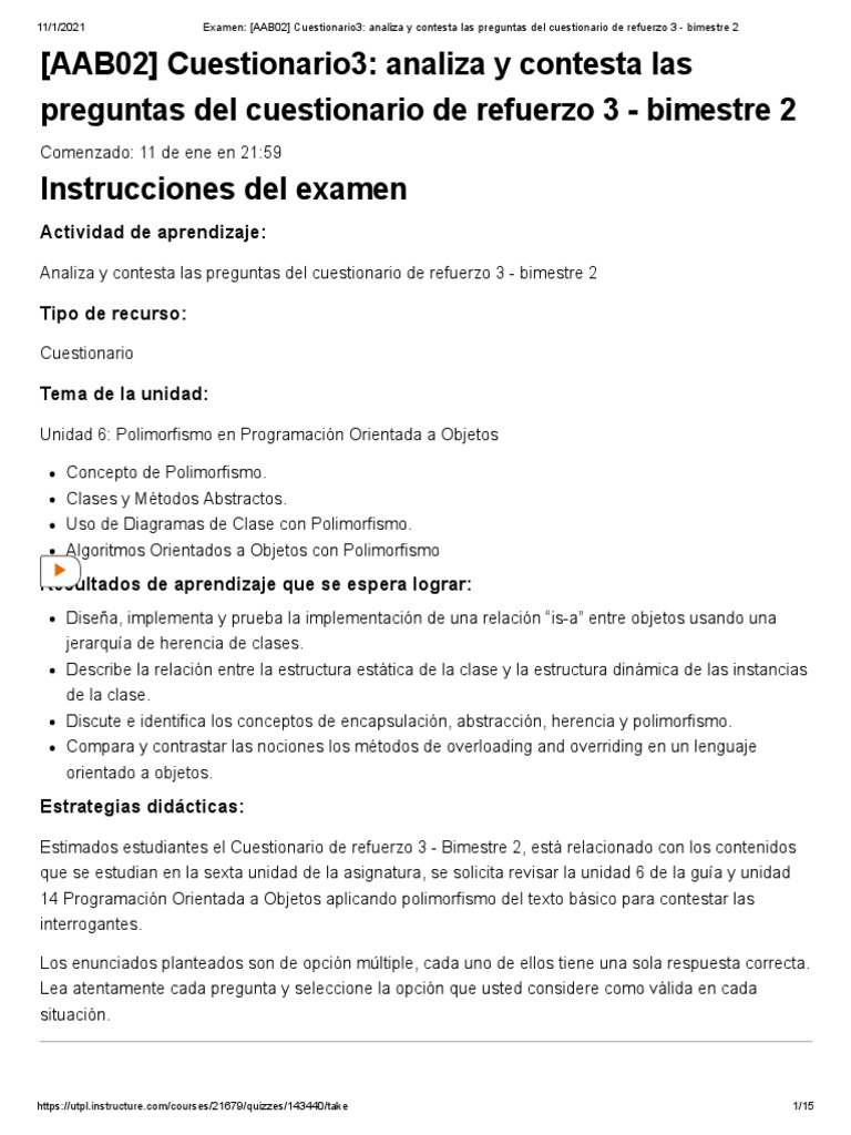 Examen - (AAB02) Cuestionario3 - Analiza y Contesta Las Preguntas Del ...