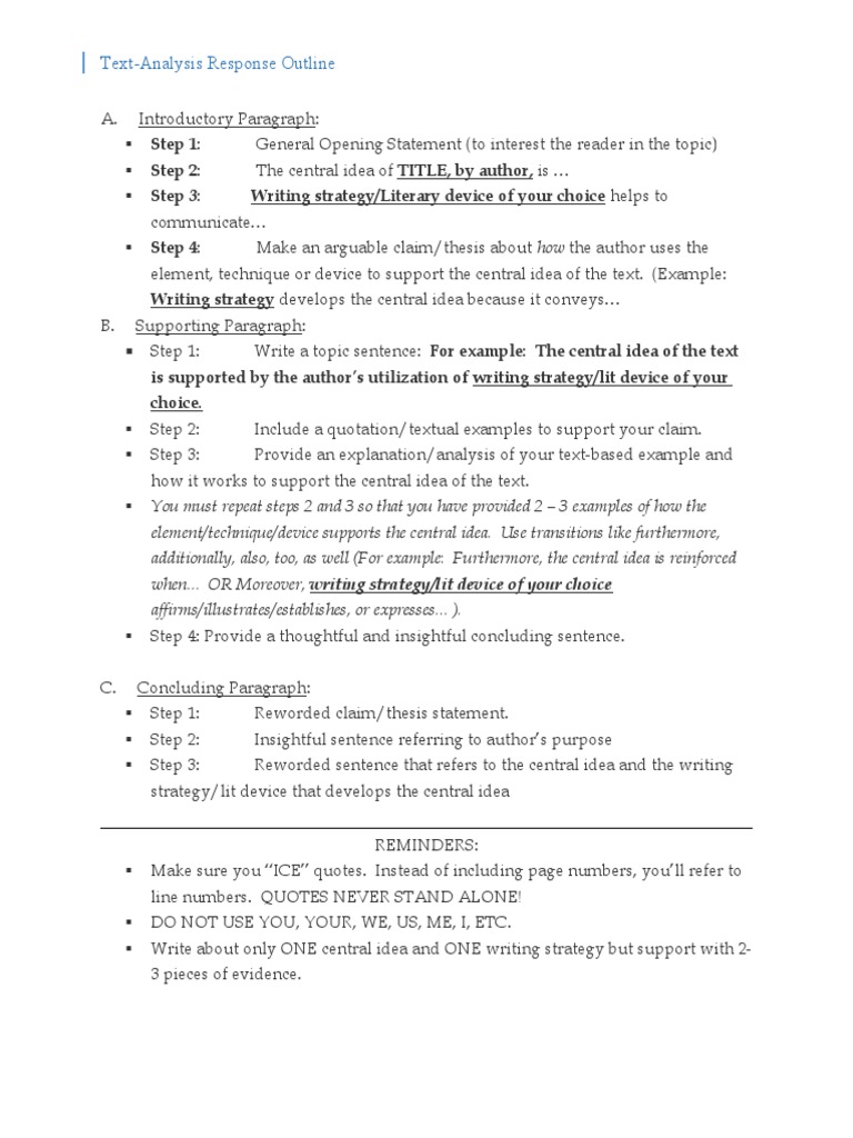 Text Analysis Outline | PDF