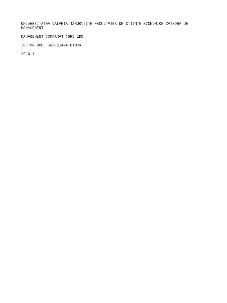 Management Comparat | PDF