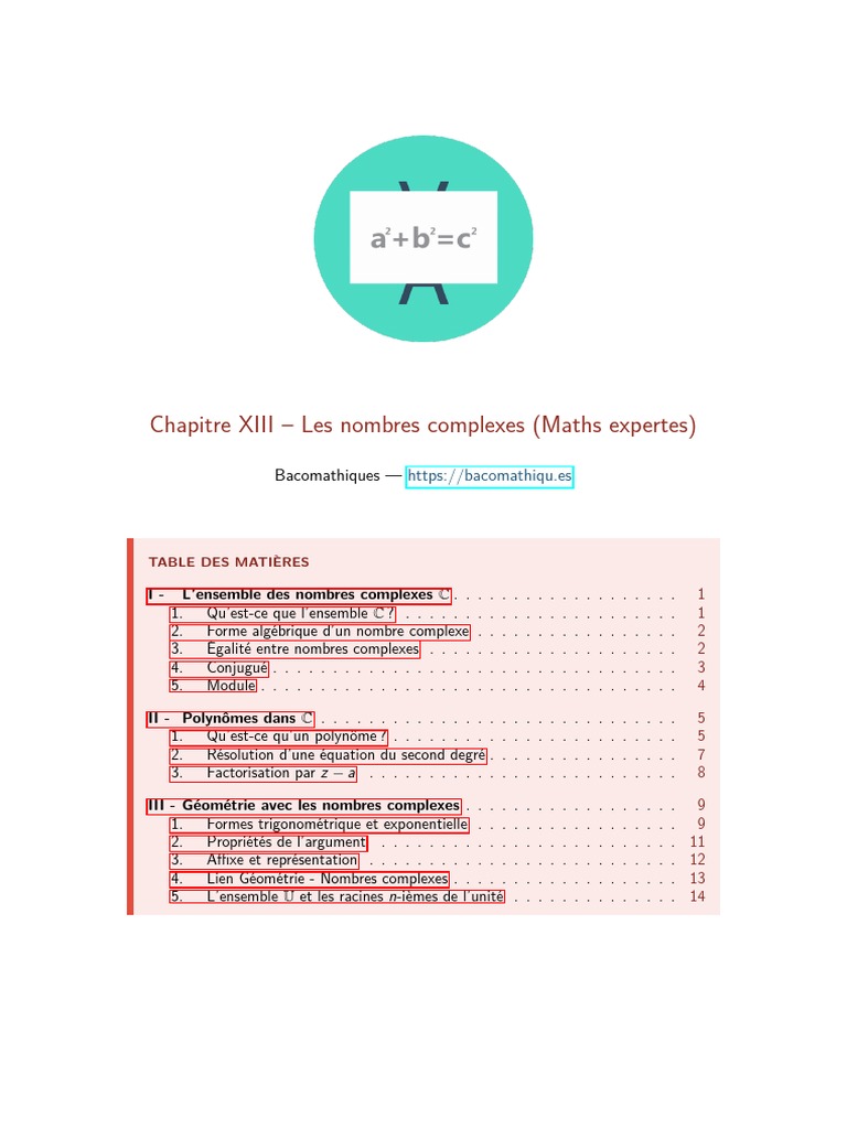 Nombres Complexes | PDF | Nombre complexe | Zéro d'une fonction