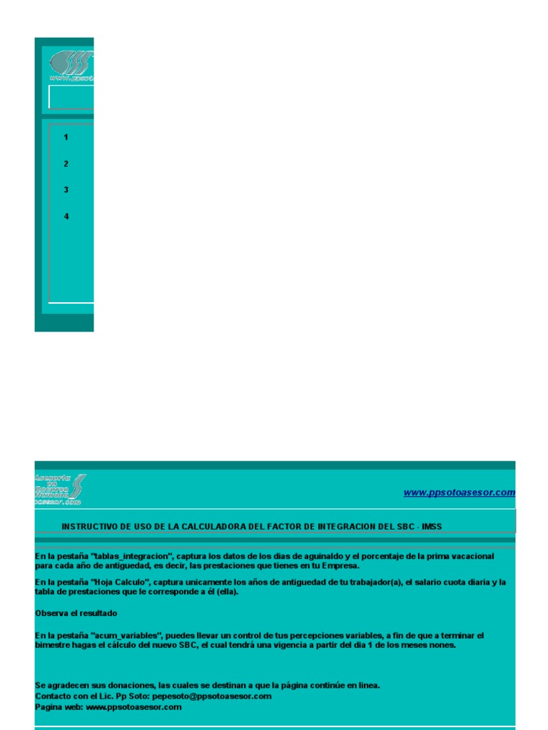Instructivo para Calculadora SBC-IMSS | PDF | Salario
