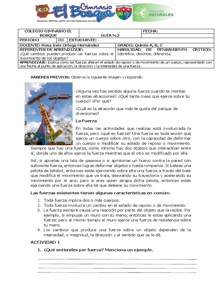 Fuerzas y Movimiento para Quinto Grado | PDF | Fuerza | Imán