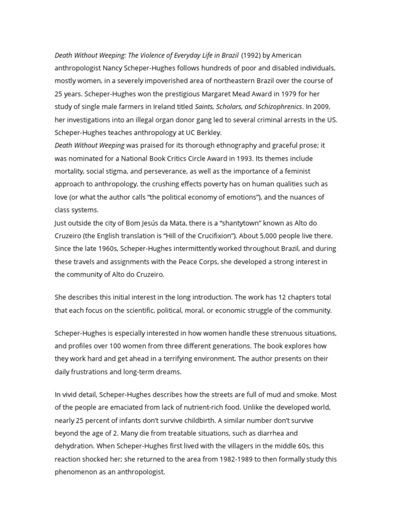 Death Without Weeping | PDF