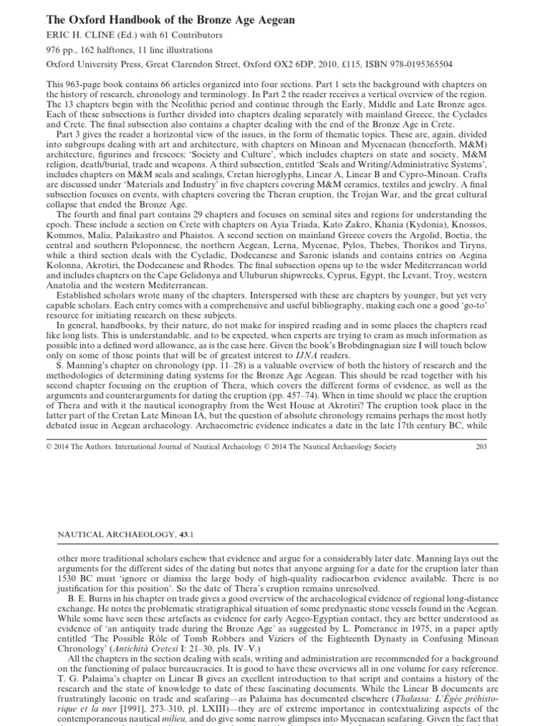 The Oxford Handbook of The Bronze Age | PDF | Mycenaean Greece ...