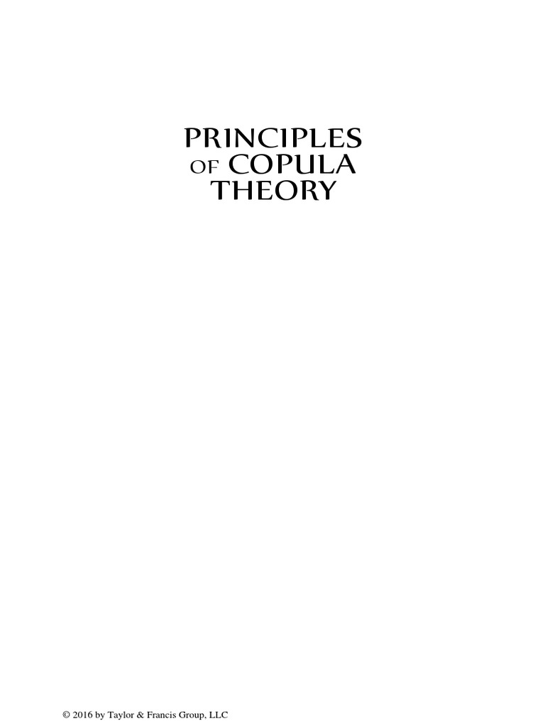 Principles of Copula Theory (Book) - Durante, Sempi | PDF | Function ...
