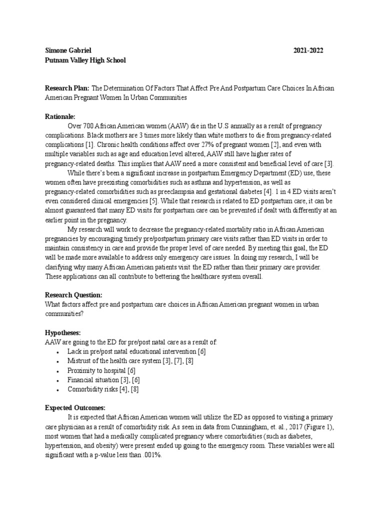 Gabriel - Research Plan Summer 2021 | PDF