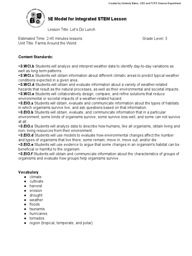 5E Model For Integrated STEM Lesson | PDF | Information | Hazards