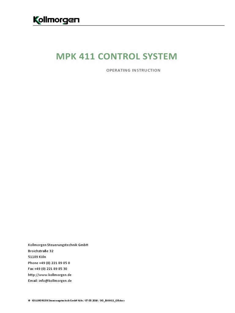 Operating MPK 411 | PDF | Elevator | Power Supply