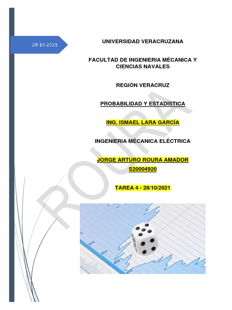 Tarea 4 - Jorge Arturo Roura Amador | PDF | Probabilidad | Distribución ...