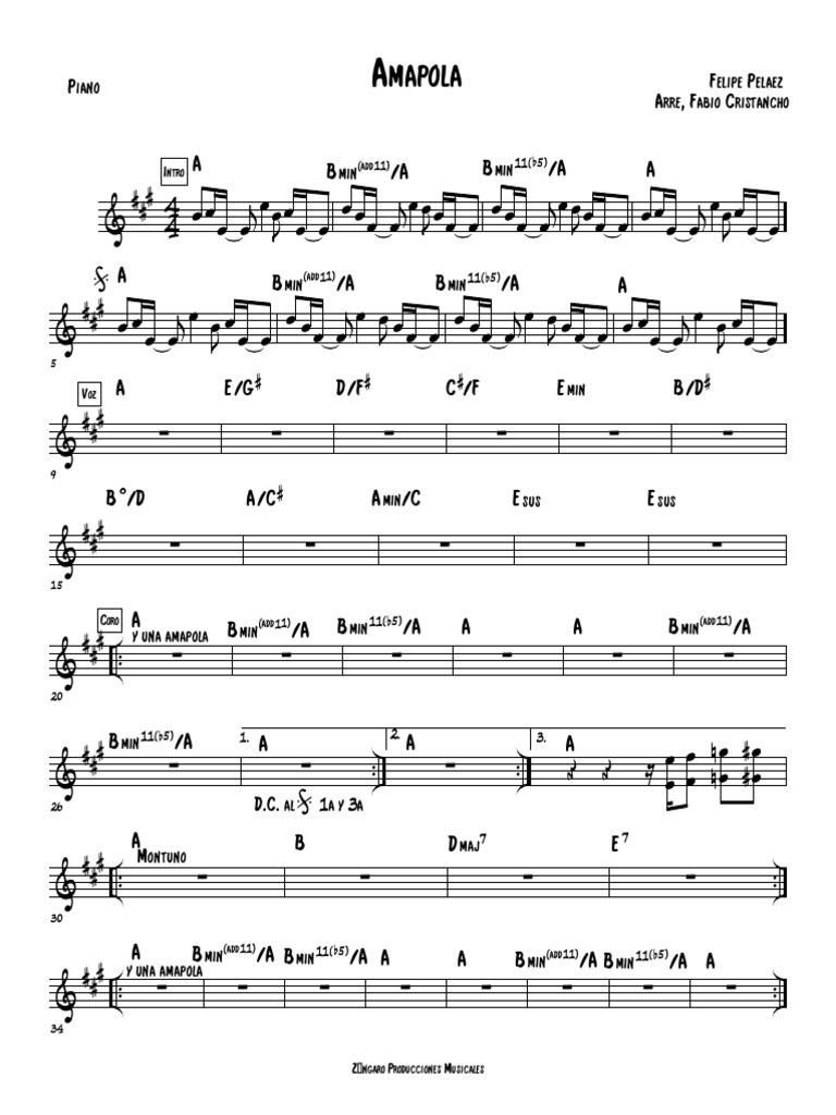 Amapola - Piano | PDF