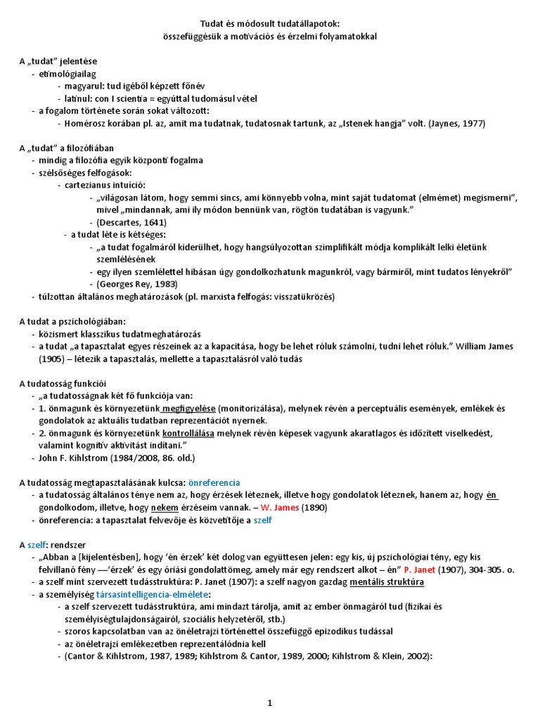 Tudat És Módosult Tudatállapotok | PDF