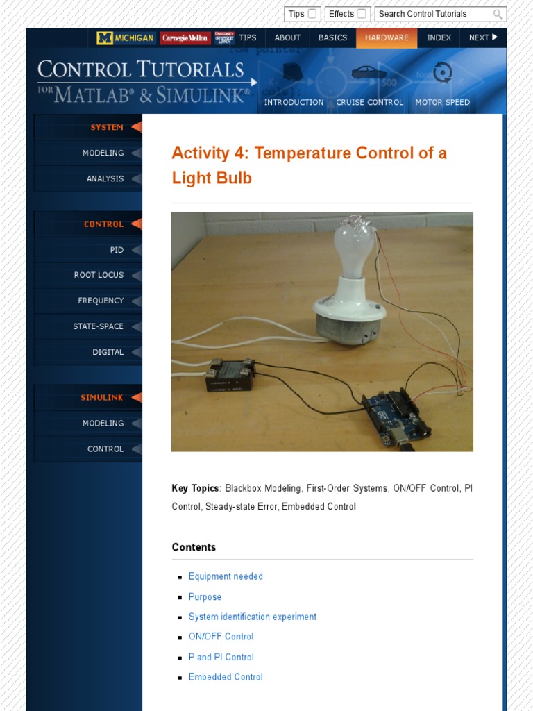 Temperature Control of A Lightbulb | PDF | Control Theory | Computer Science