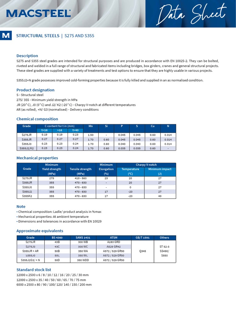 S275 and S355 Steel Grades Overview | PDF | Structural Steel | Steel