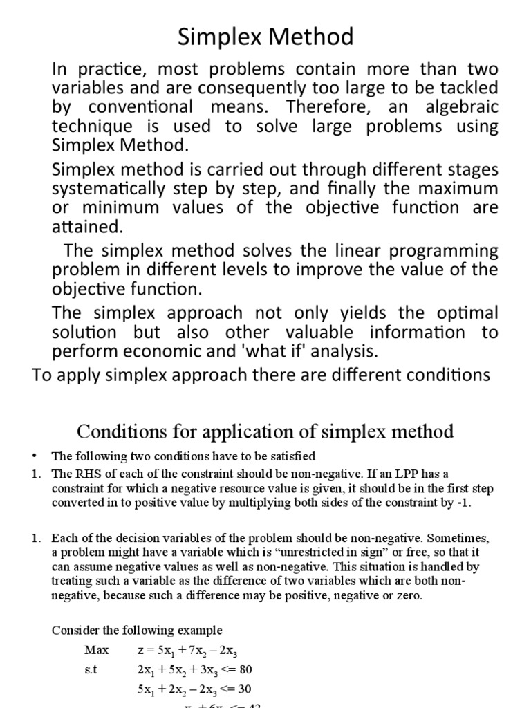 Simplex Method | Download Free PDF | Numerical Analysis | Mathematics ...