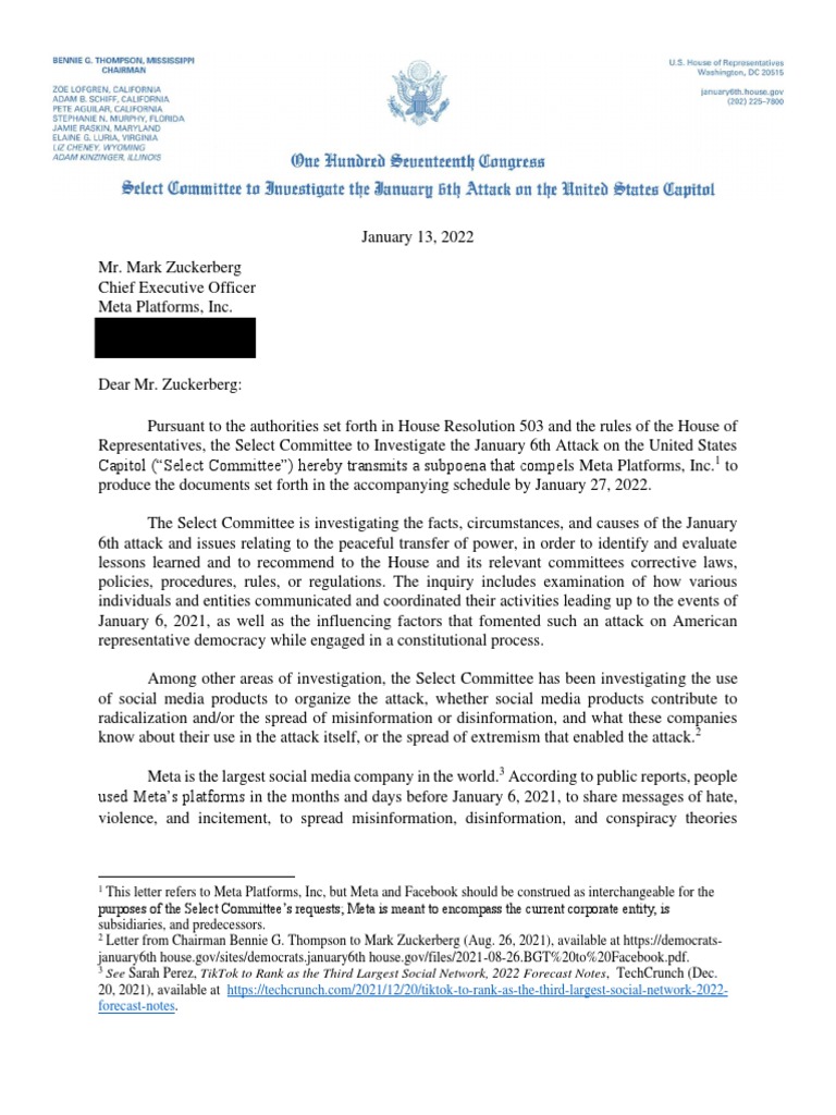 2022-1-13.BGT Letter To Zuckerberg Re Meta Document Production - Cover ...