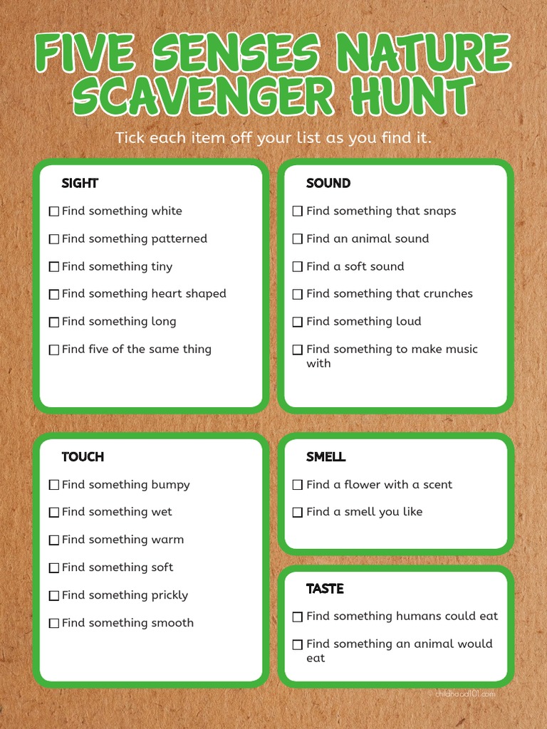 Nature Scavenger Hunt Childhood 101 | PDF