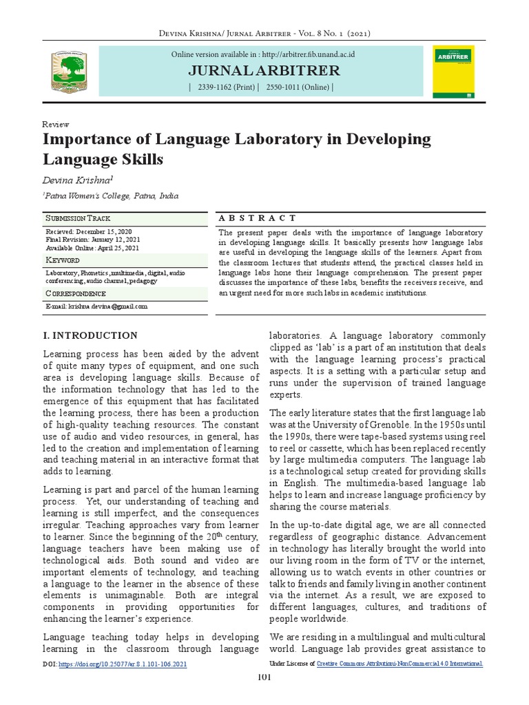 Importance of Language Laboratory in Developing La | PDF | Laboratories ...