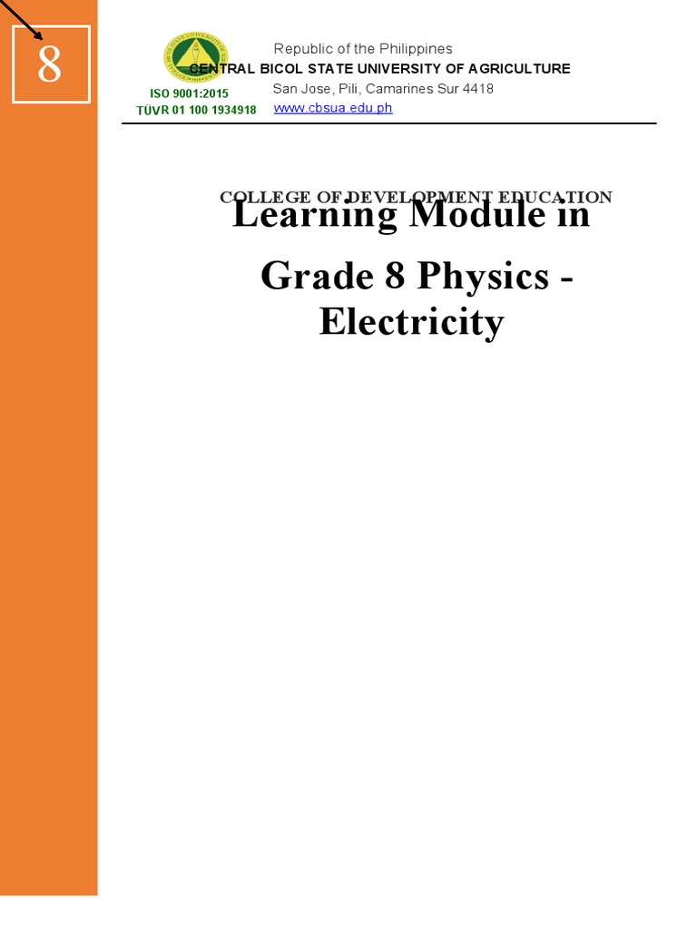 Grade 8 Module | PDF | Electrical Resistance And Conductance | Series ...