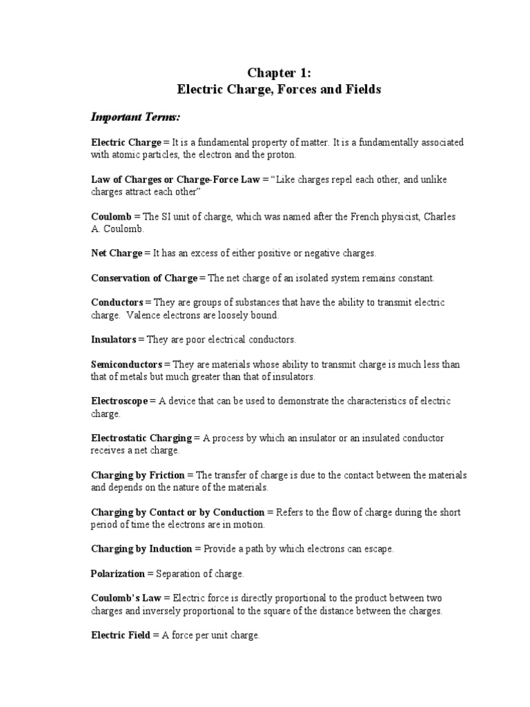 Physics 2 GRADE 12 Lesson 1 Electric Charge, Force and Fields | PDF ...