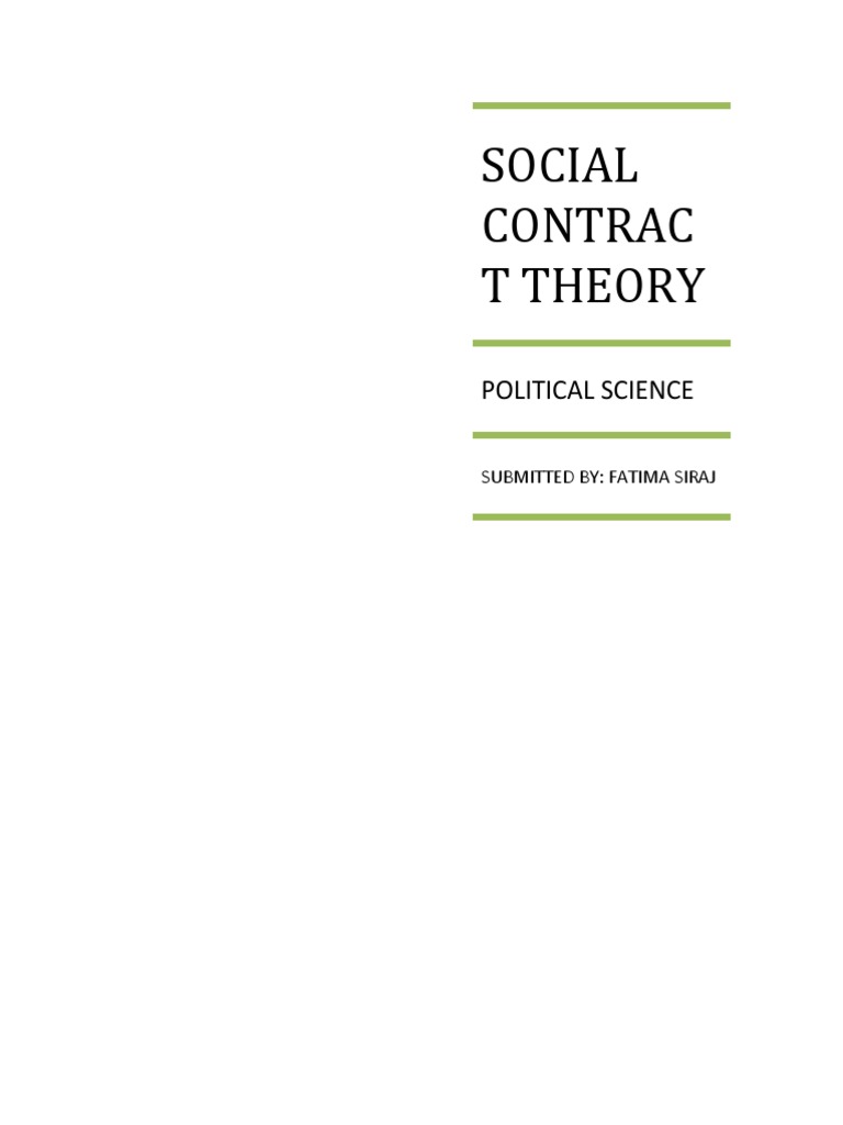 Social Contract Theory | PDF | Social Contract | Political Theories