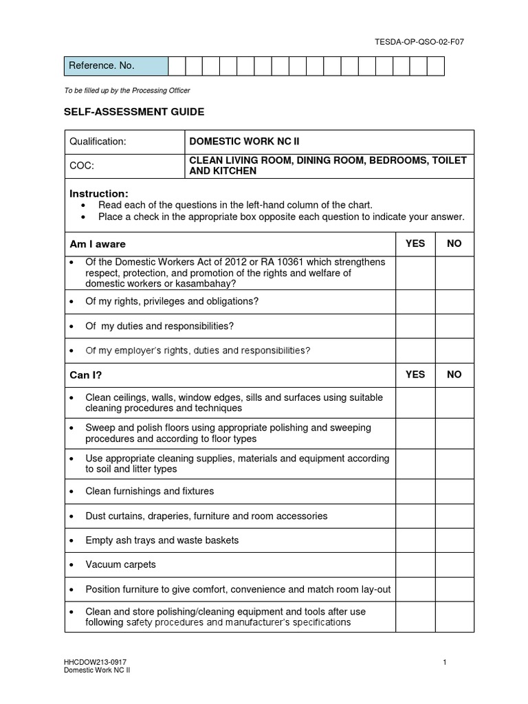 SAG - Domestic Work NC II - 2 | PDF | Recipe | Laundry