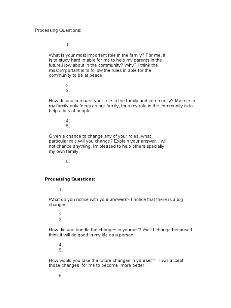 Processing Questions | PDF