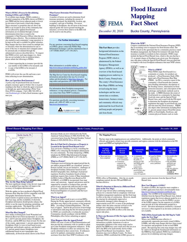 Bucks County Flood Hazard Mapping Fact Sheet | PDF | Business